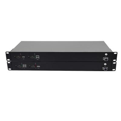 China 4K@60Hz HDMI Fiber Optic Extender 1-Channel Bidirectional with USB and Independent Audio, Rack-Mount for sale