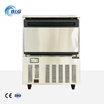China BLG 80kg Commercial Ice Machine with 30kg Storage Bin - Water-Cooled 220V Full Cube Ice Maker for sale
