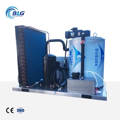 China BLG 3 Ton Stainless Steel Air-Cooled Industrial Flake Ice Machine with 1500kg Storage for Concrete Cooling for sale