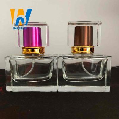 China 1.01oz 30ml Glass Perfume Spray Bottles Empty Clear With Spray Bulb Sarin Cap for sale