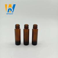 China 10 ml 1 ml 1 oz Brown Blue amber Glass Essential Oil Roller Bottles With Metal Roller Ball for sale