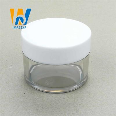 China 20ml 30g 30ml 2 Oz 1 Oz Clear Plastic Cosmetic Jars With Lids Small Cosmetic Sample Containers for sale