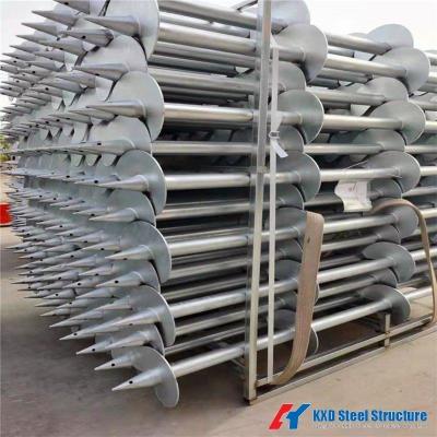 China Industrial Helical Screw Piles 73-219mm OD with 2m Modular Sections for Solar Panel Ground Anchors for sale
