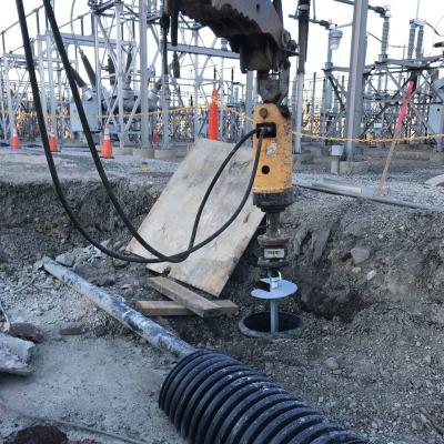 China Galvanized Steel Helical Screw Piles for Solar Foundations - 73-219mm Shaft Sizes, 2m Modular Sections for sale