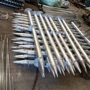 China Light Energy Foundation Helix Ground Screw with 73-219mm Steel Shaft and 8-14in Helical Flights for sale