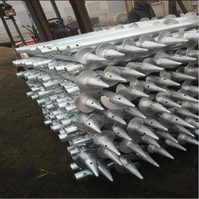 China Light Steel Helical Ground Anchors Pile 73-219mm Shaft for Solar Foundation Systems for sale