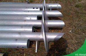 China Galvanized Steel Helical Ground Anchor Pile 73mm OD 8-14in Helix for Solar Foundation for sale