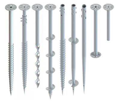 China U Shape Galvanized Steel Ground Screw Pile 68mm OD 550-865mm Length Custom Helix for sale