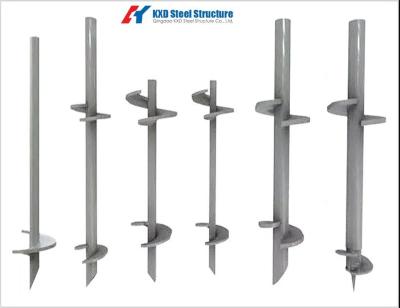 China Hot Dip Galvanized Spiral Ground Pile Helical Anchor 73mm to 219mm Shaft for Building Foundation for sale