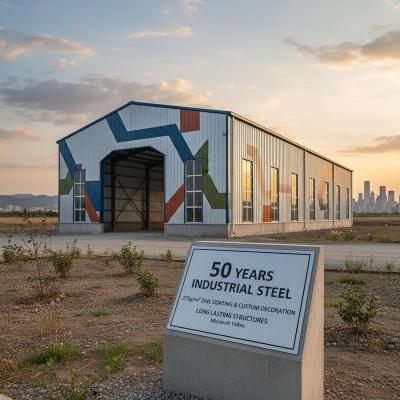 China Industrial Steel Building 275g/m2 Zinc Coating Custom Decoration 50 Year Warranty for sale