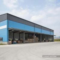 China KXD Steel Structure Warehouse with 1.2m Brick Wall and Color Steel Sheet Roof Panel Customizable Dimensions for sale