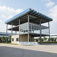China Multi Level Steel Structure Building with Sandwich Panel Glass Wool Roof and Hot Dip Galvanized Frame for sale
