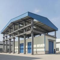 China GB Standard Heavy Steel Structure Double Slope Roof Industrial Warehouse 1000 M2 for sale