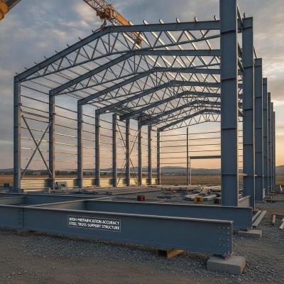 China Steel Structure Warehouse High Prefabrication Accuracy Steel Truss Support 1000 Sqm for sale