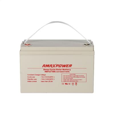 China 12 Volt 100ah Agm Discharge Deep Cycle Gel Battery For Wind Power System for sale