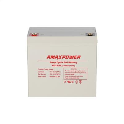 China Solar Panel System Deep Cycle Gel Battery Energy Storage  12v 55ah Gel Battery for sale