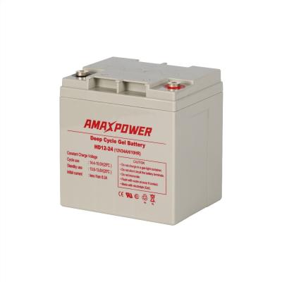 China Amaxpower 12V24Ah Storage Battery Deep Cycle Gel Solar Battery for sale