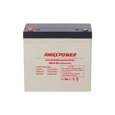 China AMAXPOWER Sealed Lead Acid 12V 50ah 55ah UPS Storage Battery UPS Battery for sale