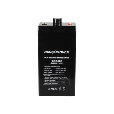 China Deep Cyce Gel Solar Electric Industry 2V AGM Battery 200Ah Amaxpower Long Life for sale