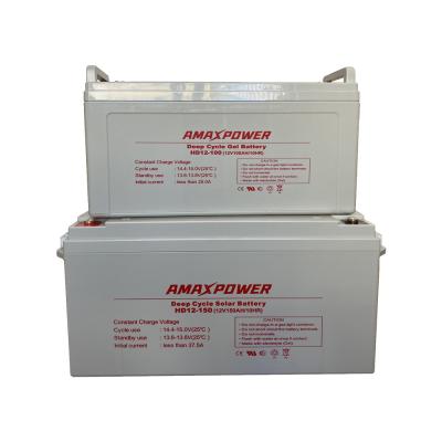 China 100ah Amaxpower HD Series Gel Cell Deep Cycle Gel Battery For Solar Storage for sale