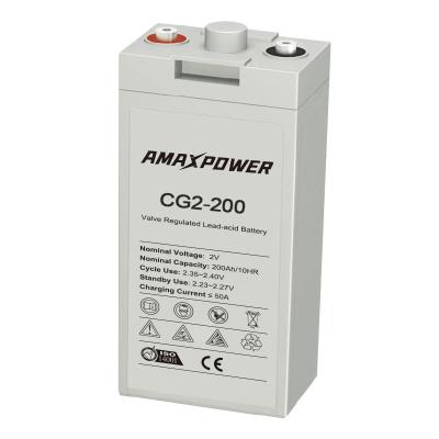China 200ah 2v Agm Deep Cycle Battery Amaxpower Solar Gel Vrla for sale
