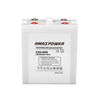 China Amaxpower Long Life Lead Acid Agm Battery 2V 800ah for sale