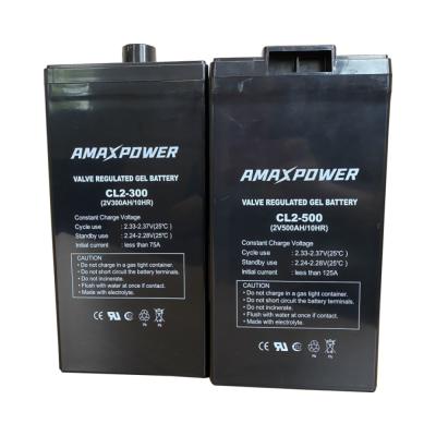 China Amaxpower Deep Cycle Gel Lead Acid AGM Battery 2V 300Ah For Solar for sale