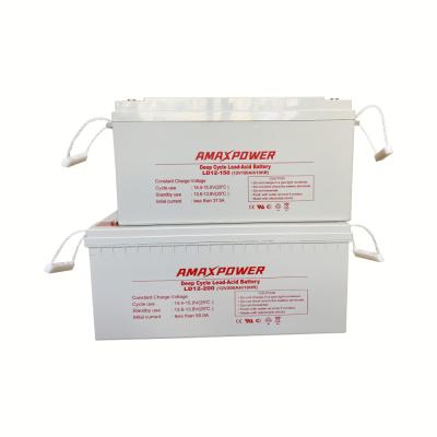 China Amaxpower 12V 150Ah AGM Battery Low Dischargeable Rate Rechargeable For Solar System for sale