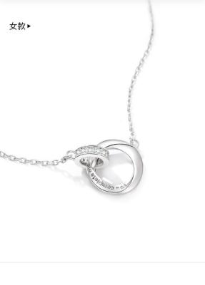 China 2022 Hot Sale 925 Sterling Silver Ins style Flashing Mobius Ring Necklace for sale