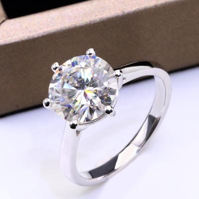 China Wholesale 925 Sterling Silver Moissanite Engagement Ring Classic Six Claw 1 Carat for sale
