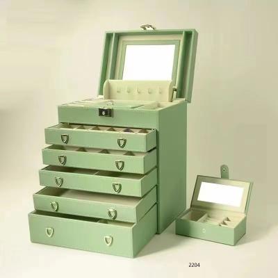 China Stand up With mirrored Stackable Jewelry Display Trays For Ring Necklace Bracelet Storage Box for sale