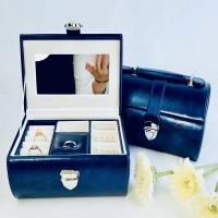 China Bucket Jewelry Display Box for Ring Necklace Bracelet Storage Acrylic Velvet 4 Colors for sale