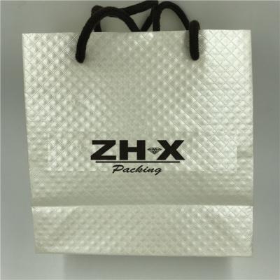 China Custom Pearl Color Printed Paper Bags CMYK Pantone Printing for Jewelry Packaging 250gsm for sale