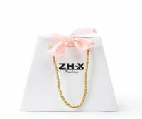 China White Trapezoid Jewelry Paper Bags Embossed Finish 1000 pcs MOQ OEM ODM for sale