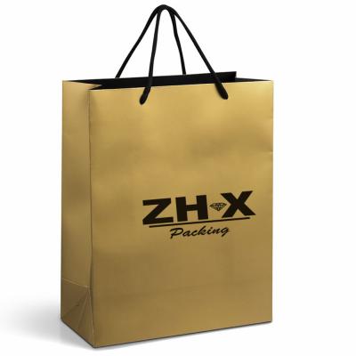China Custom Jewelry Paper Bags 200-250g C1S Art Paper with Foil Stamping for Ornaments Packaging for sale