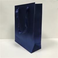 China Custom Satin Surface Paper Jewellery Gift Bags with Silk Ribbon Handle 100pcs MOQ for sale