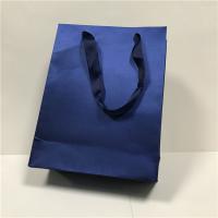 China Custom Satin Surface Paper Jewellery Gift Bags with Silk Ribbon Handle 100pcs MOQ for sale