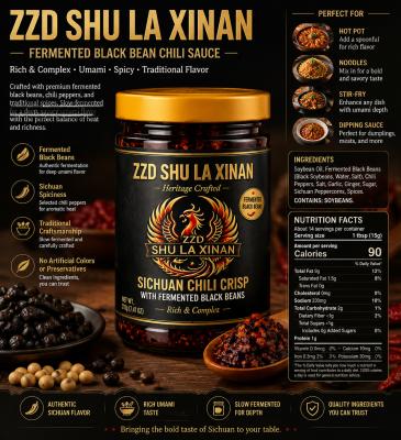 China Authentic Sichuan Flavor Fermented Black Bean Chili Sauce with Rich Umami and Spicy Kick for sale