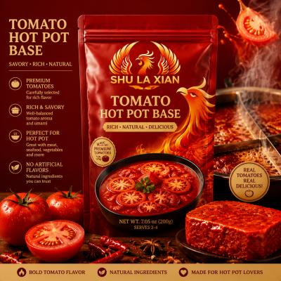 China Premium Tomato Hot Pot Soup Base with Rich Tomato Flavor, Natural Ingredients, and Authentic Chinese Hot Pot Experience for sale