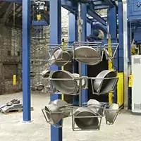 China Flexible Types Spinner Hanger Shot Blasting Machine 7.5kw Spinner Shot Blaster for sale