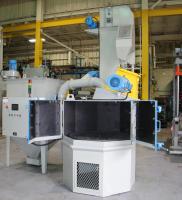 China Industrial Rotary Table Shot Blasting Machine With Two Big Doors for sale