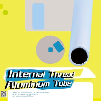 China 3003 Aluminum Internal Thread Aluminum Tubing Heat Transfer Arear 7mm for sale