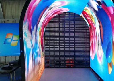 China Customized Shape Interior Curved RGB LED Screen Passageway Background for sale