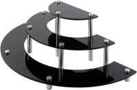 China Semicircle Black Acrylic Display Rack , 3 Layer Acrylic Cupcake Display Rack for sale