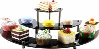 China Semicircle Black Acrylic Display Rack , 3 Layer Acrylic Cupcake Display Rack for sale