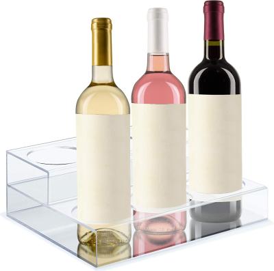 China Acrylic Clear Wine Bottle Holder , PMMA Coffee Syrup Rack for sale