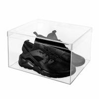 China Container Store Clear Acrylic Stackable Shoe Boxes Sustainable Customized Logo for sale