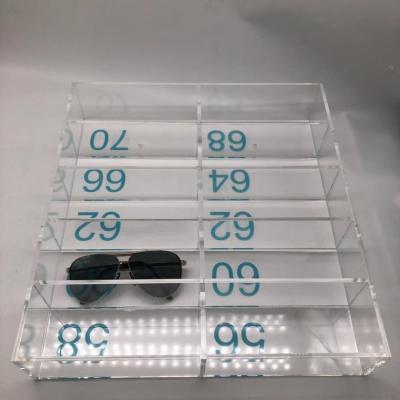 China Odorless Clear Acrylic Display Box Acrylic Sunglasses Organizer Box With Silk Screen Logo for sale