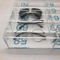 China Odorless Clear Acrylic Display Box Acrylic Sunglasses Organizer Box With Silk Screen Logo for sale