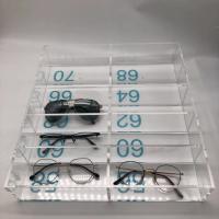 China Odorless Clear Acrylic Display Box Acrylic Sunglasses Organizer Box With Silk Screen Logo for sale